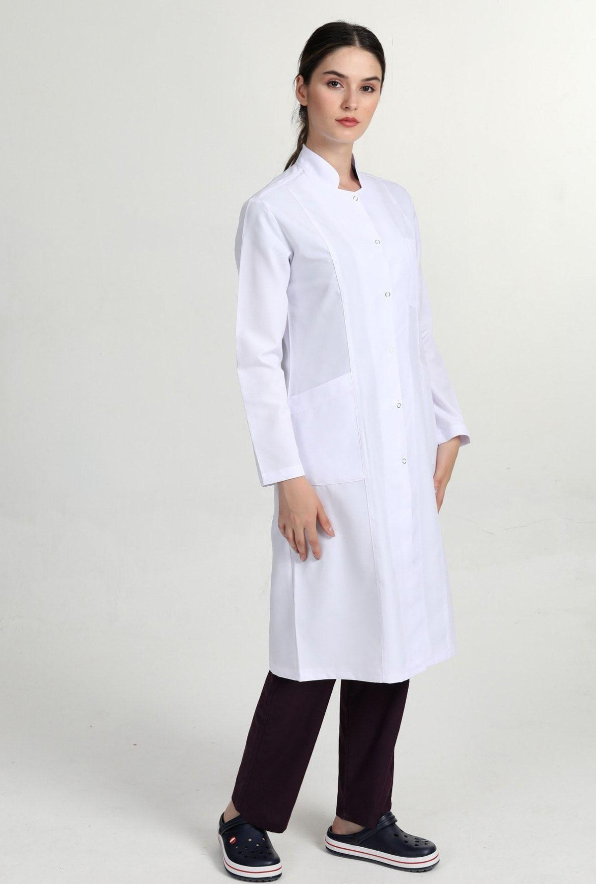 Azim Önlük Tesettür 105Cm Doktor Hemşire Eczacı Lab Öğretmen Önlüğü ...