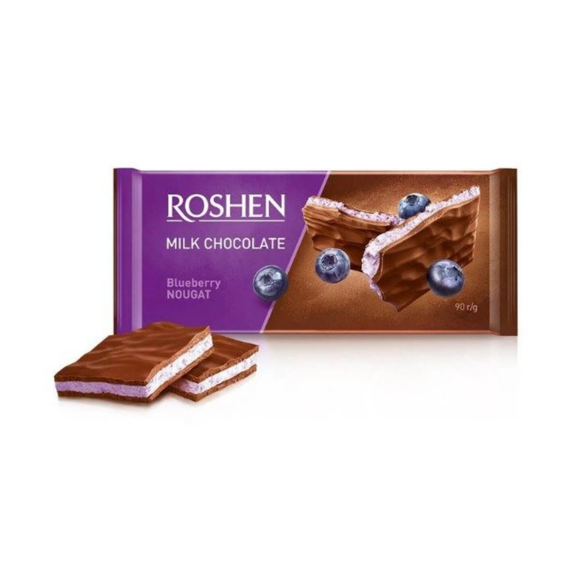 Roshen Milk Chocolate Blueberry Nougat 90 gr - idefix