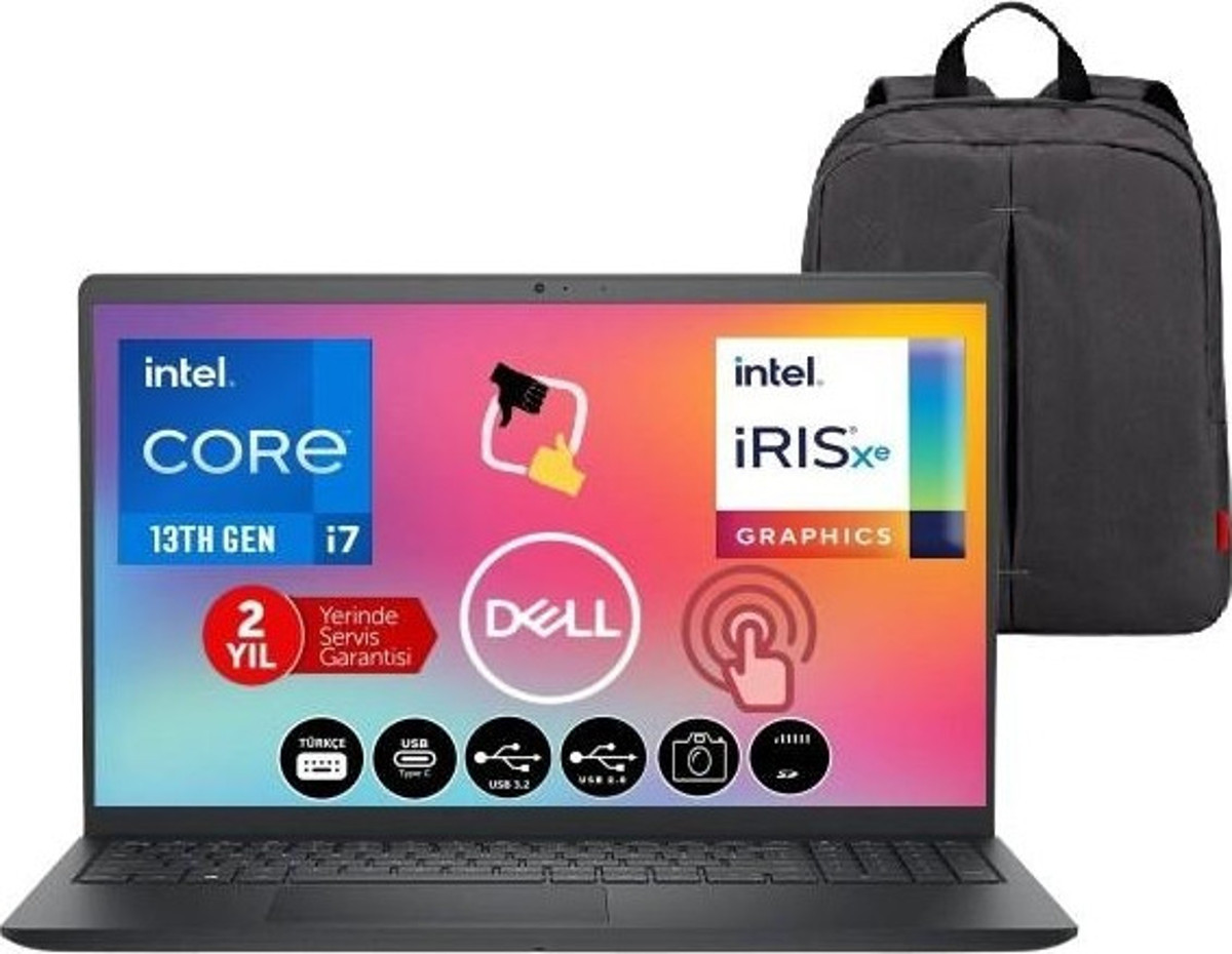 Inspiron 3530 Intel Core İ7-1355U 32GB 512 SSD Fhd 15.6" Dokunmatik Windows 11 Pro Taşınabilir ...
