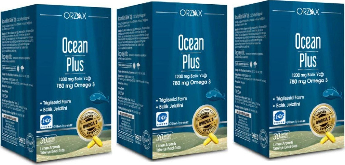 Ocean Plus Omega 3 1200 Mg Saf Balık Yağı 30 Kapsül x 3 Adet
