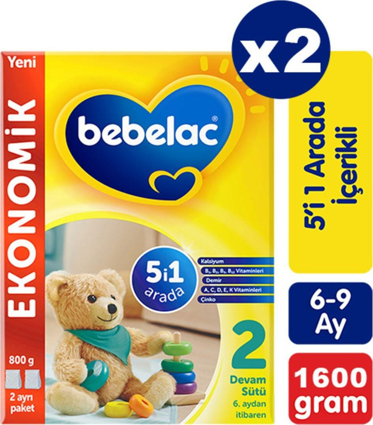 Bebelac 2 Devam Sütü 800 Gr X 2 Adet - idefix