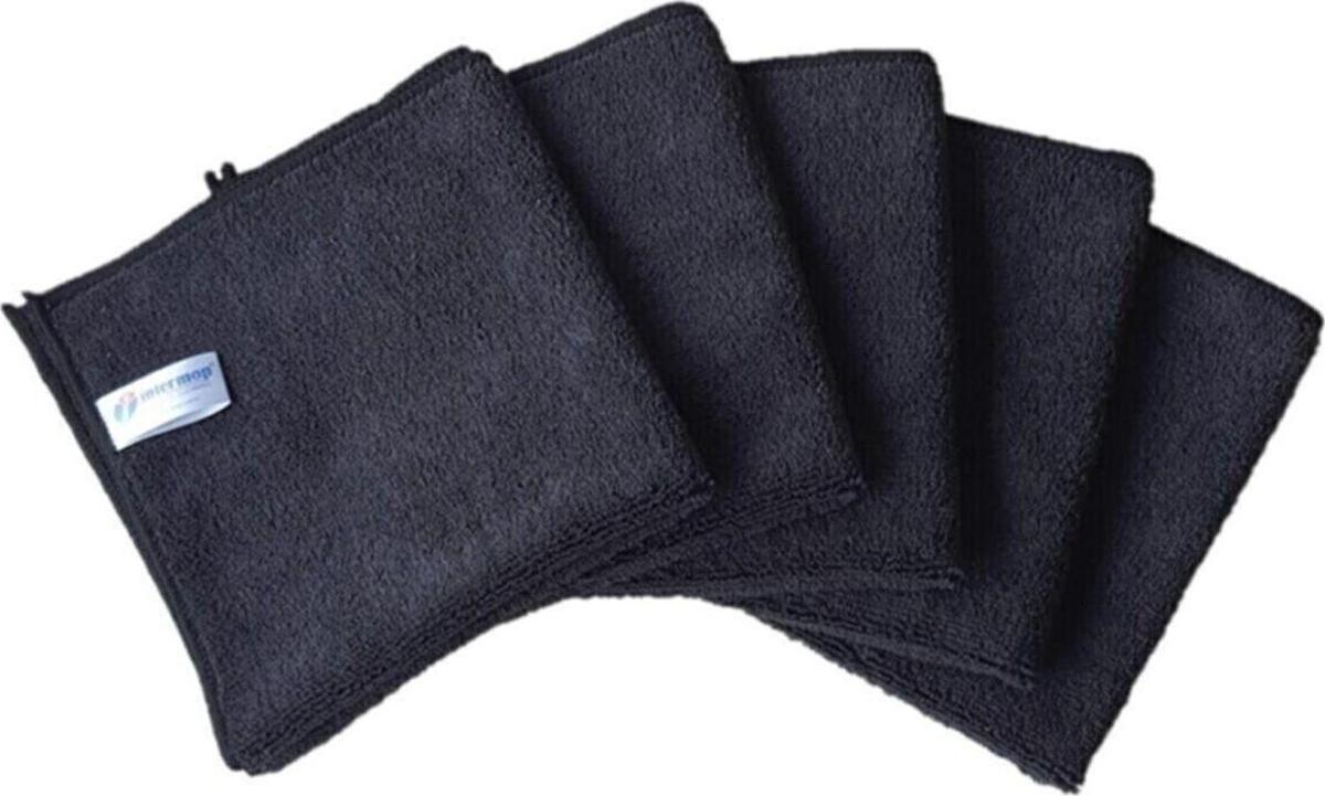 İntermop Mikrofiber Kalın Dokulu Kurulama&Temizlik Bezi Siyah 40X40 Cm 5 Adet - idefix