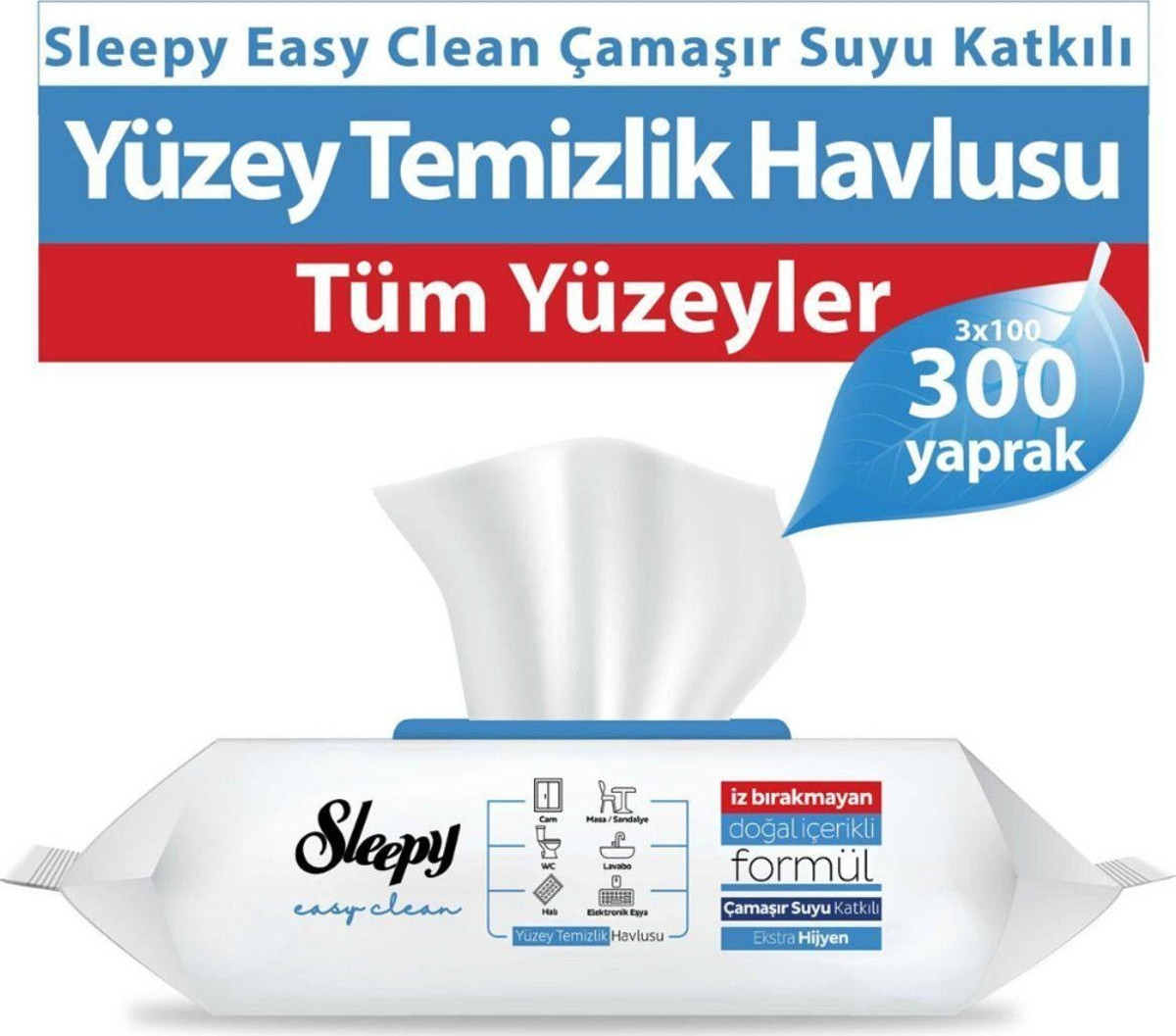 Sleepy Easy Clean Çamaşır Suyu Katkılı Yüzey Temizlik Havlusu 100 X 3 ...