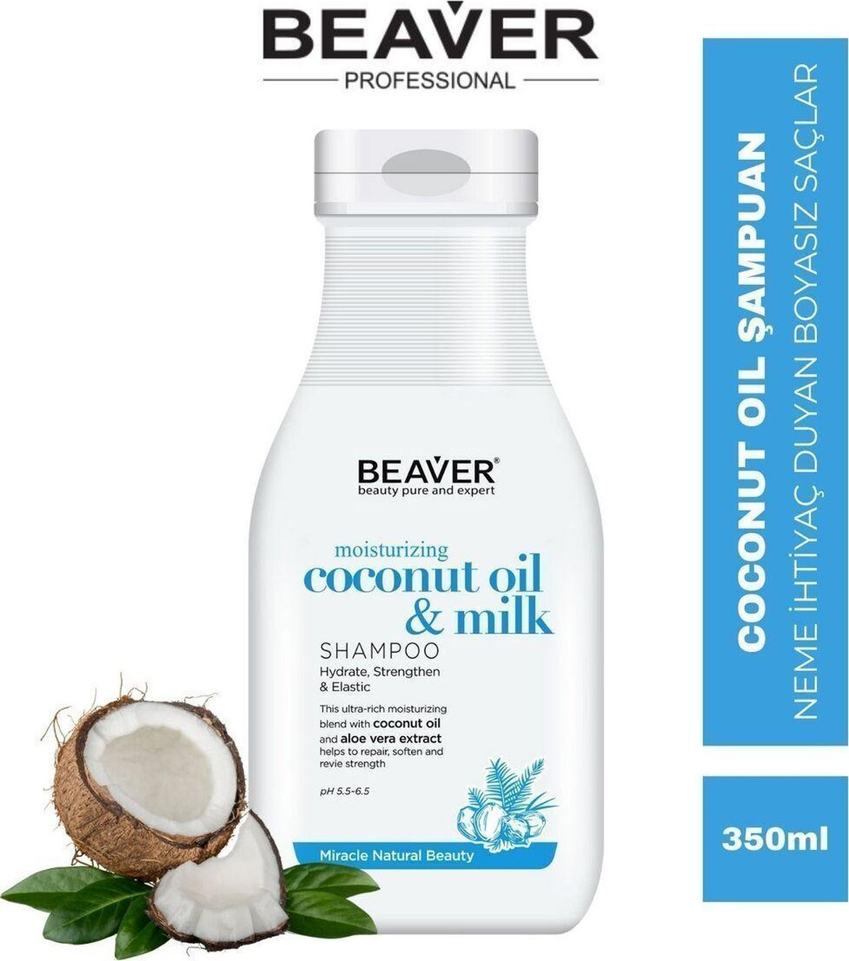 Beaver Coconut Oil & Queinoa Shampoo 350Ml - idefix