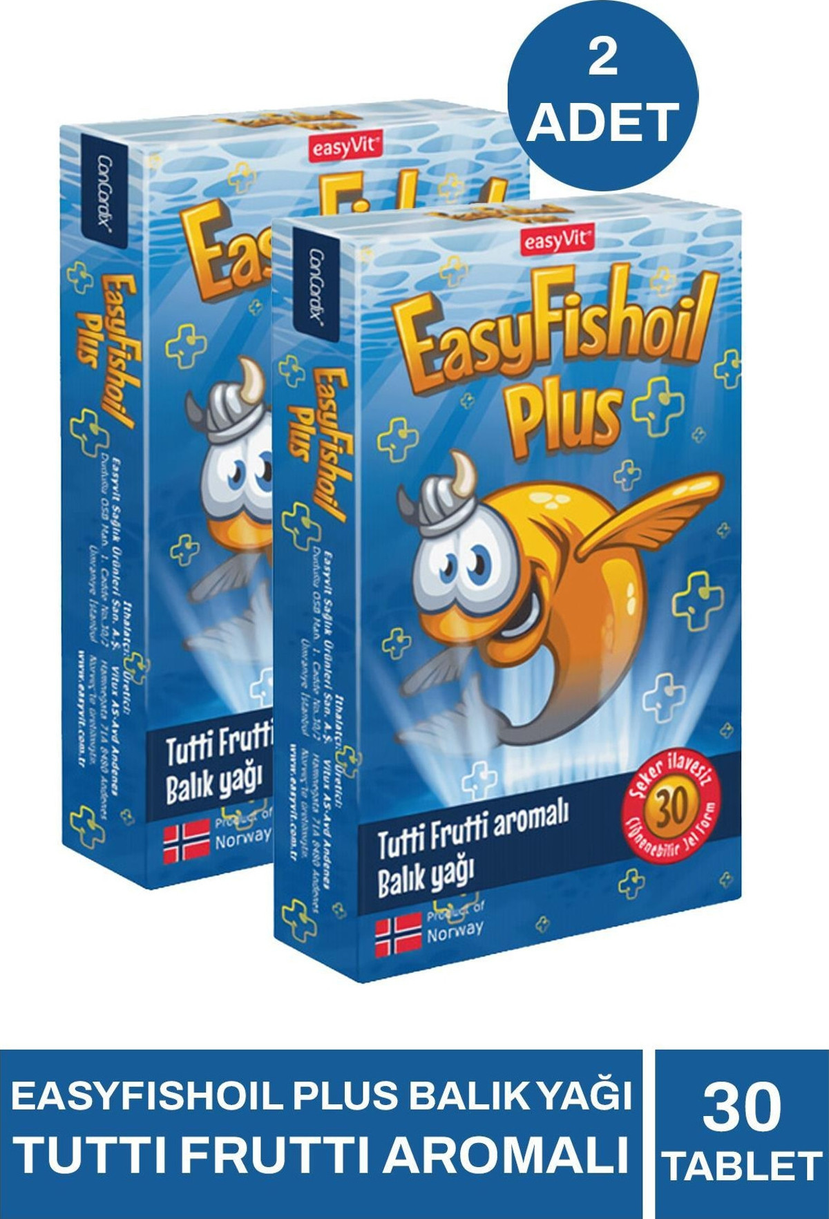 EasyFishoil Plus Balık Yağı Tutti Frutti Aromalı 30 Çiğnenebilir Jel 2 ...
