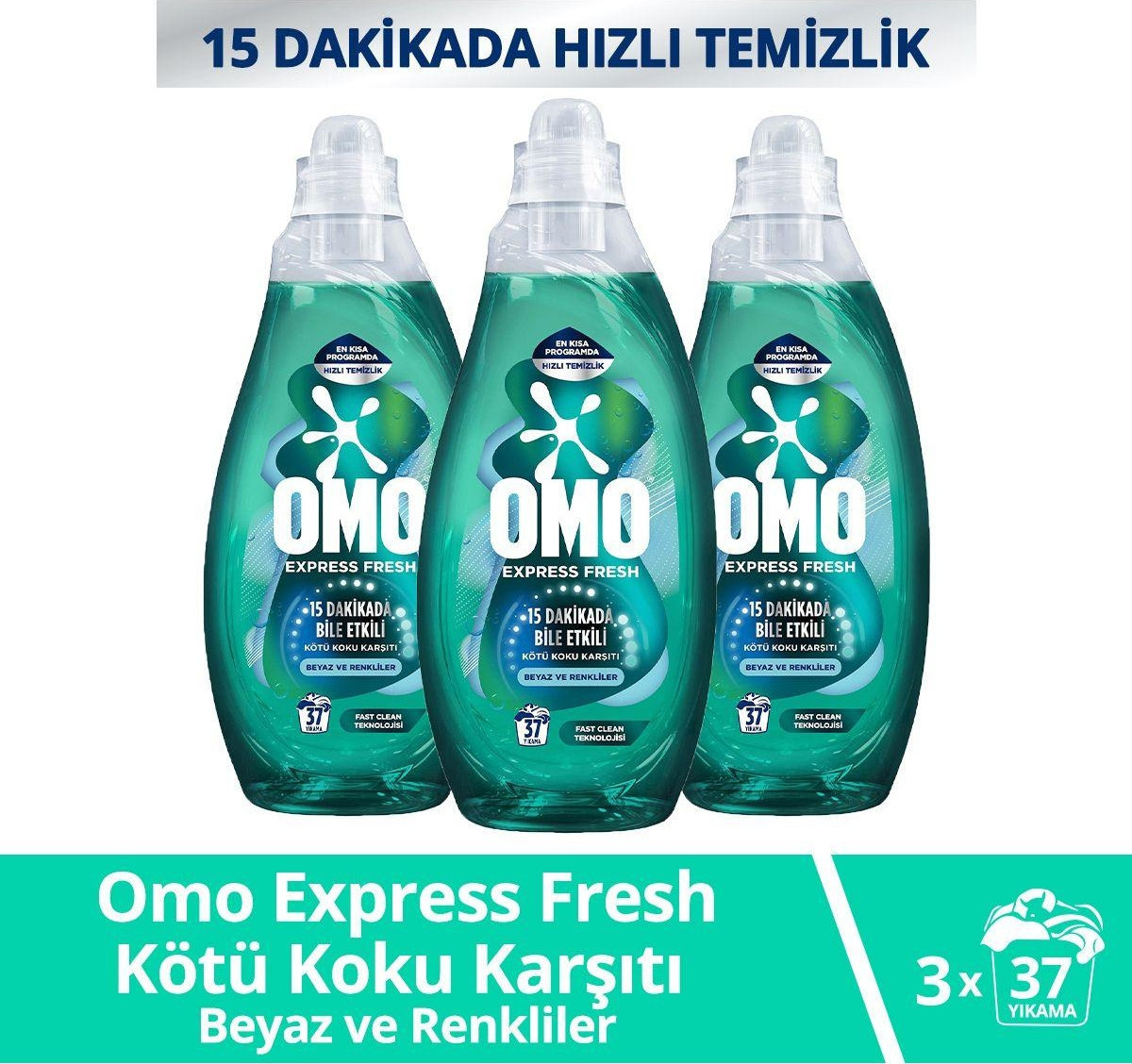 Omo Express Fresh Kötü Koku Karşıtı Beyaz ve Renkliler Sıvı Çamaşır ...