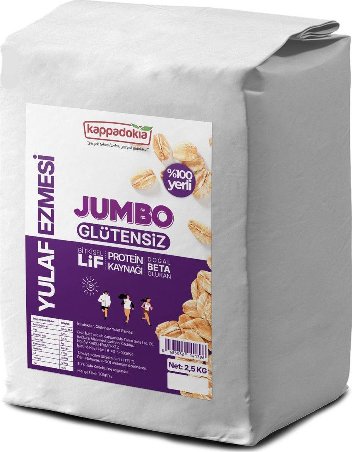 Kappadokia Jumbo Glütensiz Yulaf Ezmesi. Ekonomik Boy. 2,5 Kg - idefix