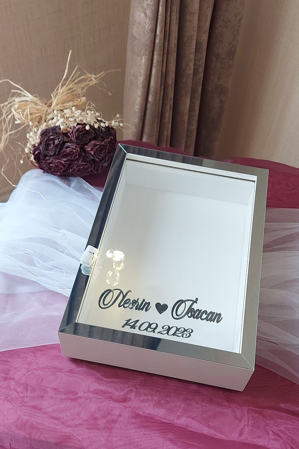 Verda Çerçeve Yeni Model 25X35 Cm Beyaz-Füme Ledli Derin Gül Tasarım ...
