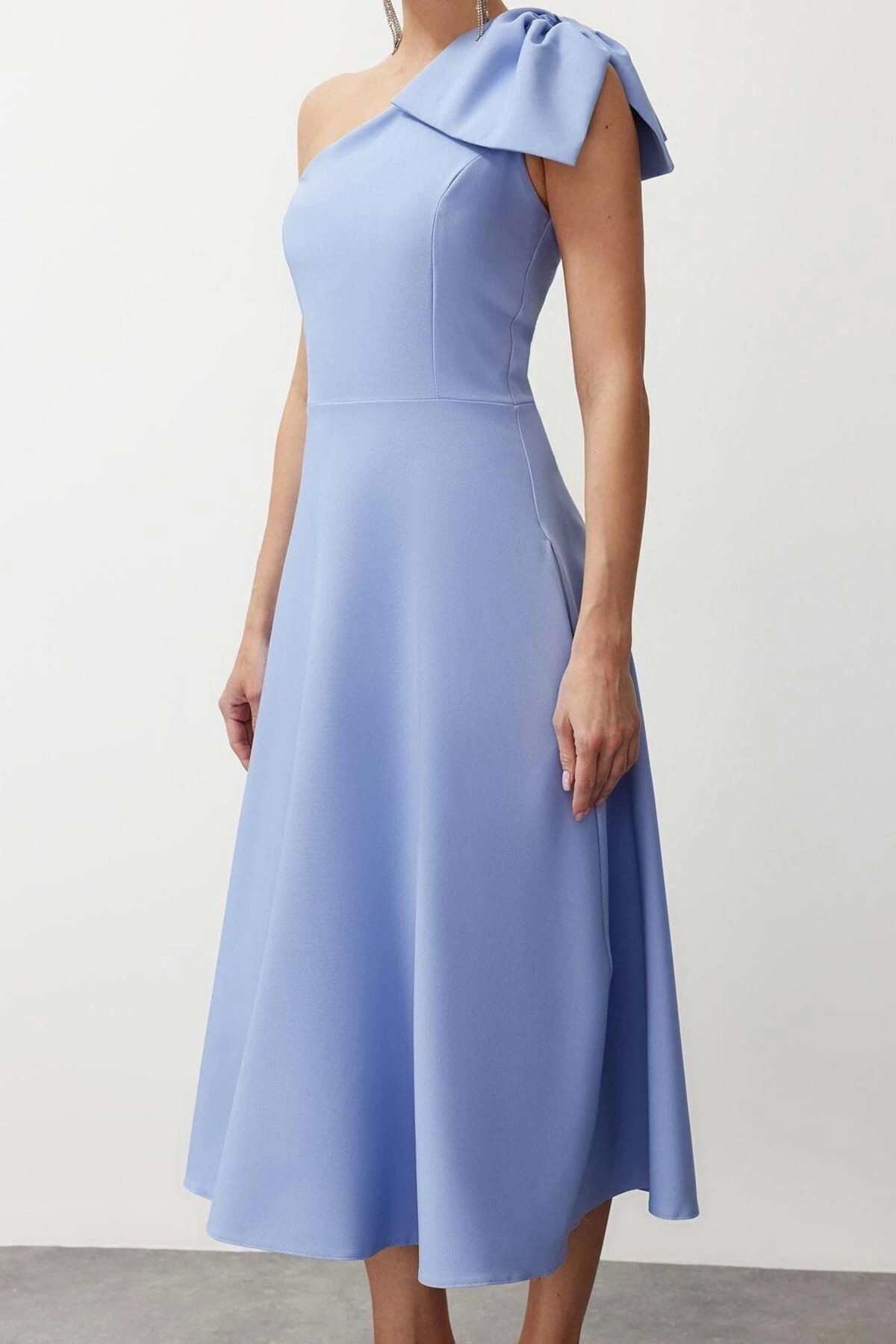 Moda Fit Düğün Nikah Finike Dokuma Asimetrik Yaka Kolsuz Kol Skater ...