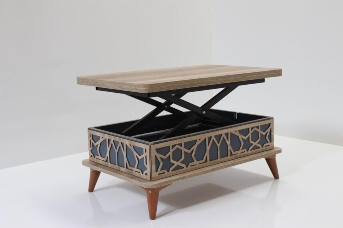 Kolexonline Akıllı Sihirli Sehpa 3 Kadameli Ayaklı Alaska Mavi - idefix