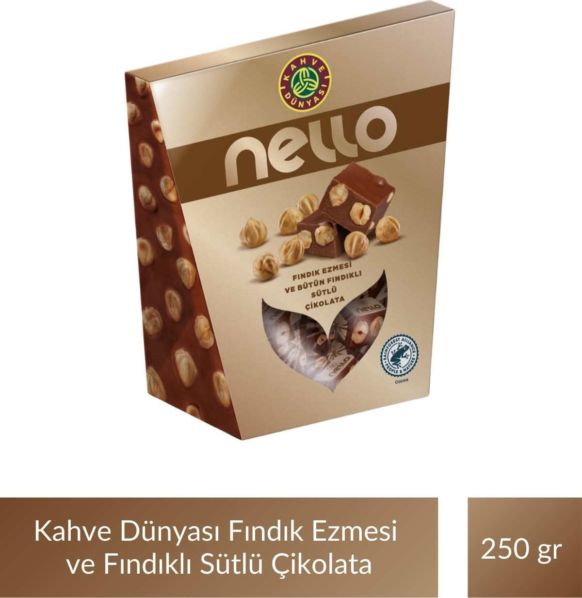 Kahve Dünyası Nello Fındık Ezmesi ve Bütün Fındıklı Sütlü Çikolata 250 ...
