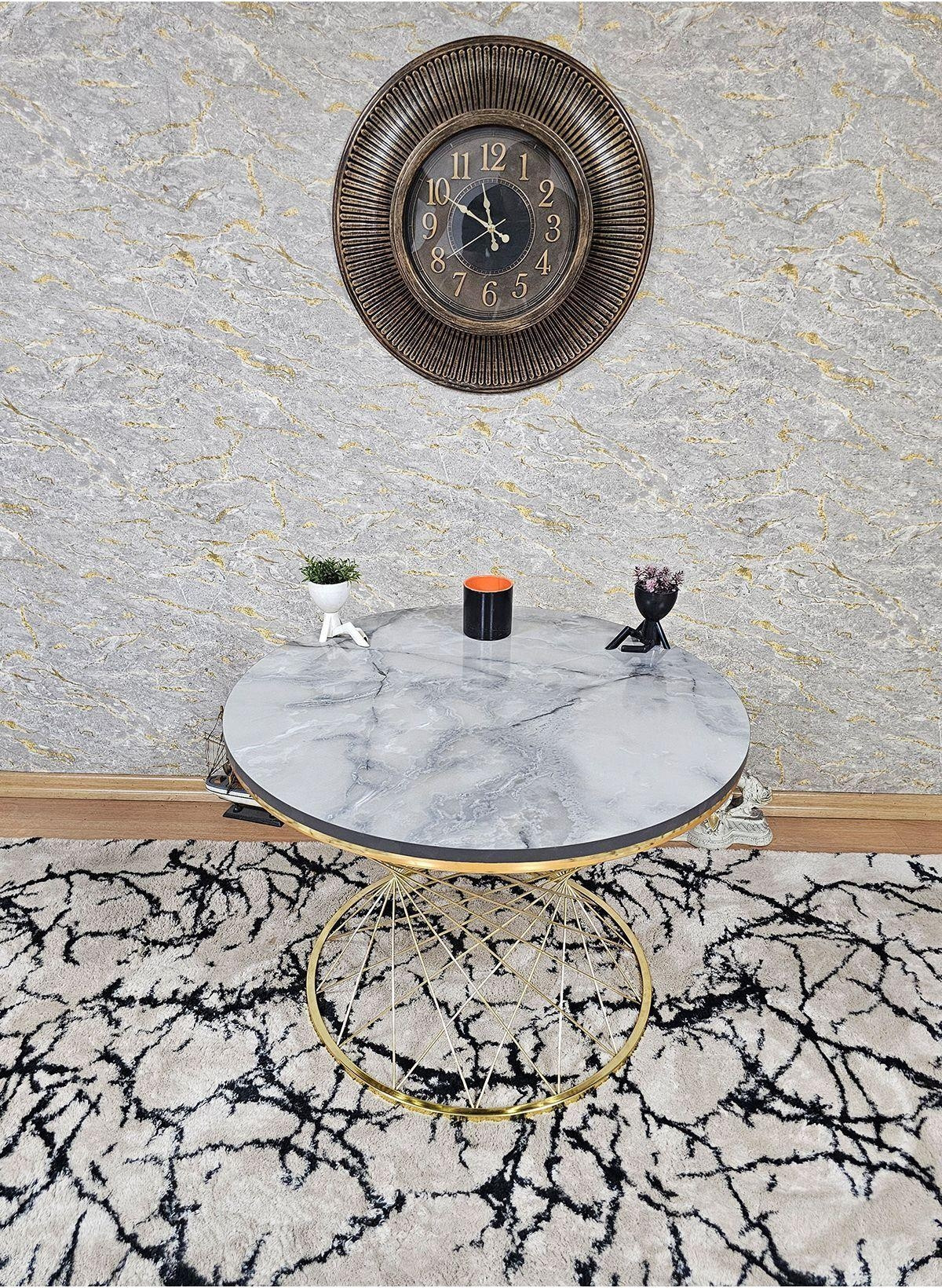 Gold Kaplama Aris Gri Suntalem Tabla Pota Orta Sehpa - Gold Sehpa - Orta Sehpa - Yan Sehpa ...