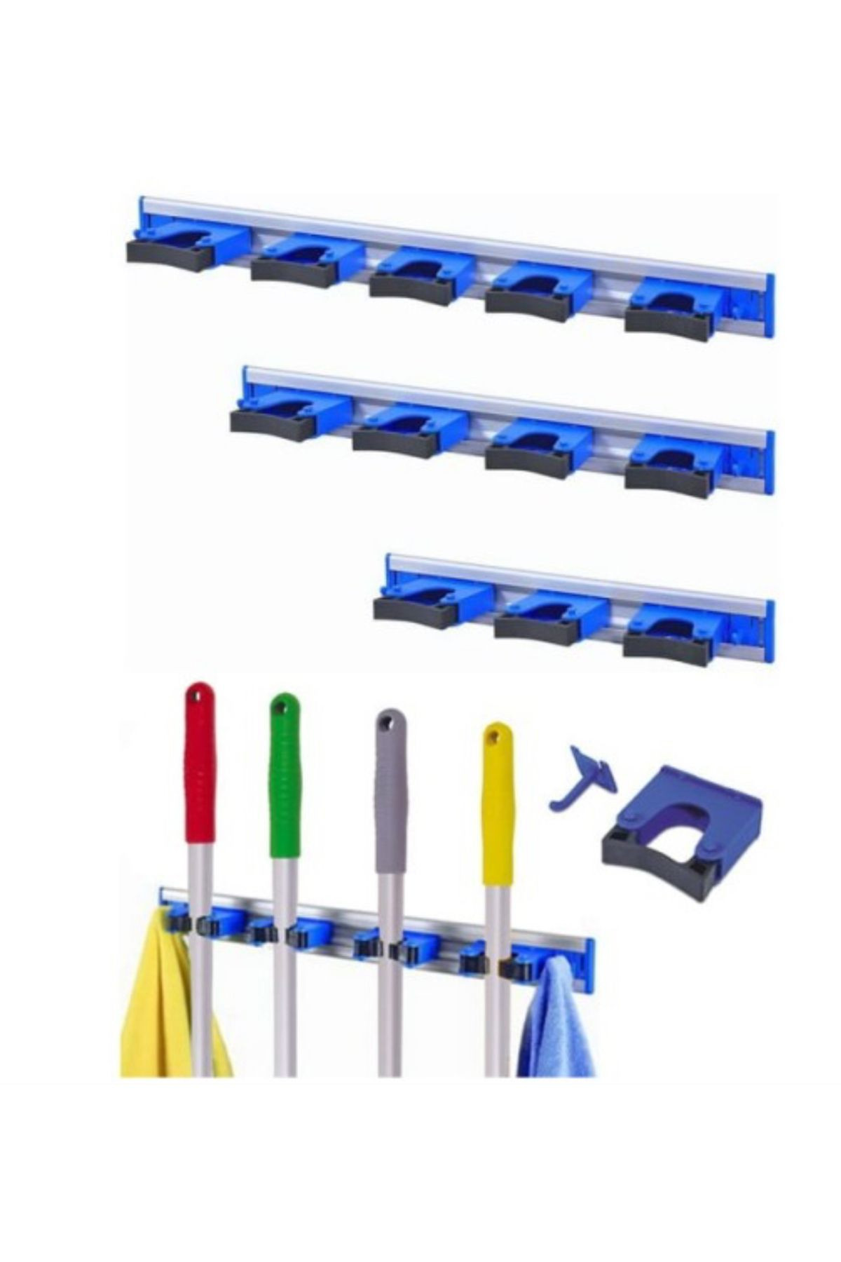 Mck Plus Beşli Mop Asma Aparati Askılı Mop Aparatı Mop Asma Aparatı 4 ...