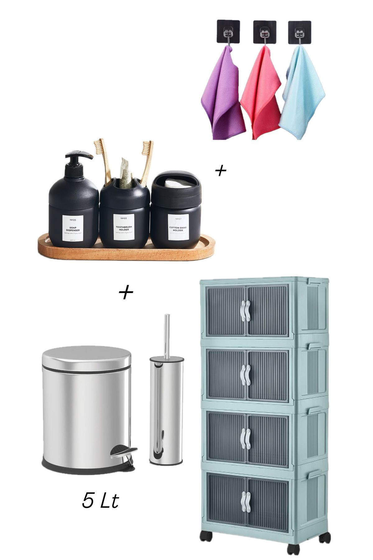 Mck Plus 4 Katlı Portatif Katlanabilir Dolap Depolama Dolabı Banyo ...