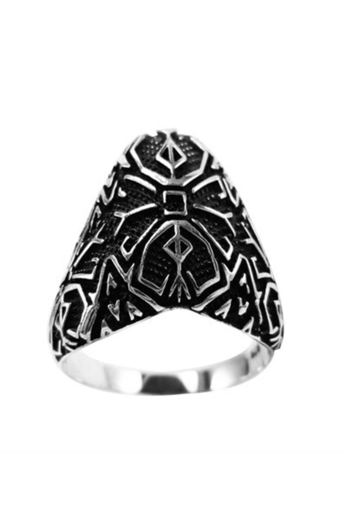 Osmanlı Gümüş Gümüş Labirent Zihgir Okçu Erkek Yüzüğü - idefix