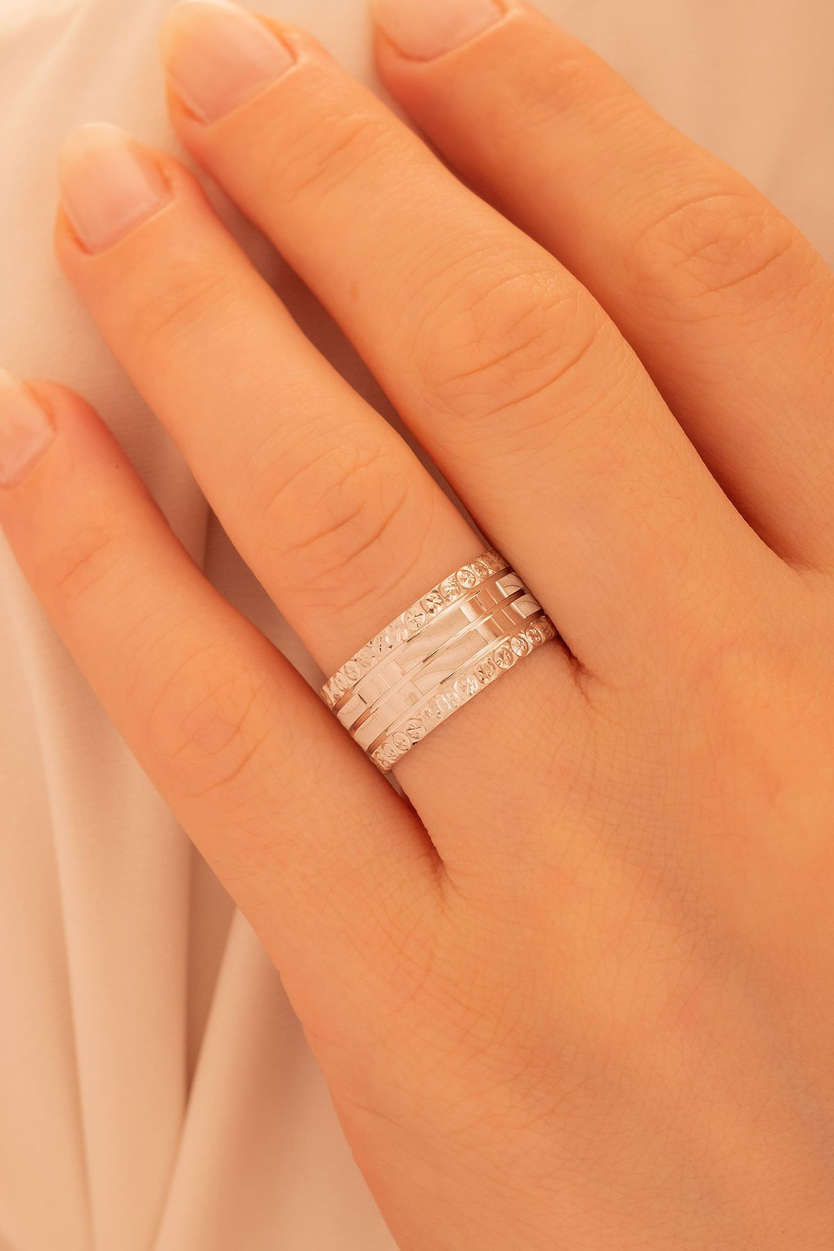 Osmanlı Gümüş Zeus Model Erkek Gümüş Tek Alyans Yüzük Nişan Söz ...