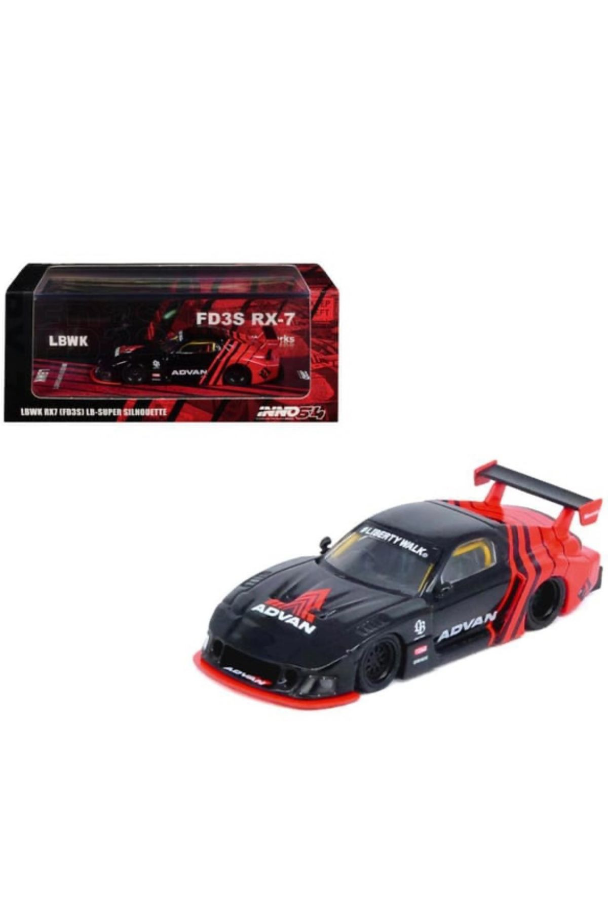 Inno Inno64 1/64 Lbwk Mazda Rx7 (Fd3S) Lb- "Advan Lıvery' Siyah Model ...