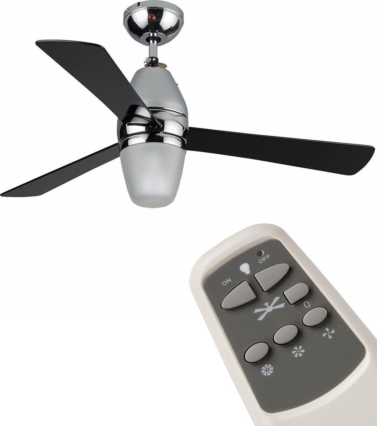 Binbirreyon Tavan Vantilatörü Uzaktan Kumandalı Aydınlatmalı Tavan Pervanesi 3 Kanat 112cm Siyah ...