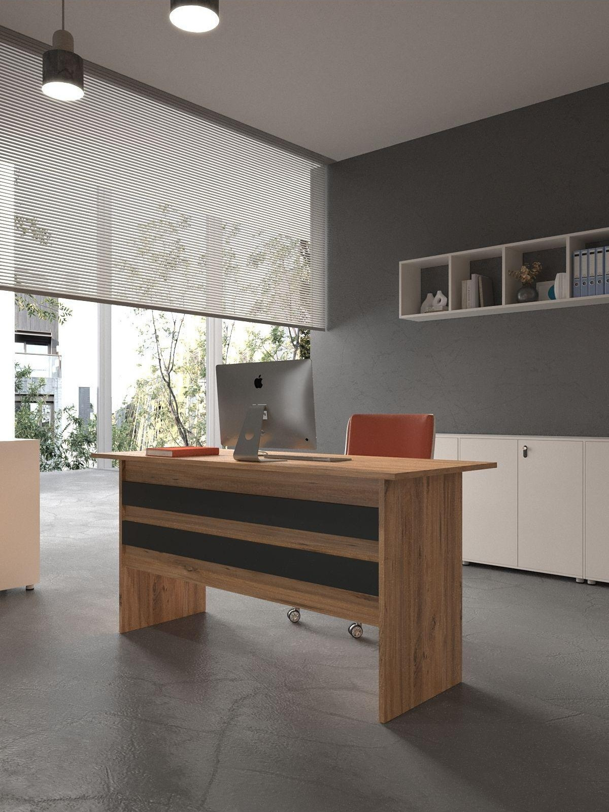 Festival Ofis Masası - OFİS-1-6-4-180X90 Beyaz - Antrasit - idefix