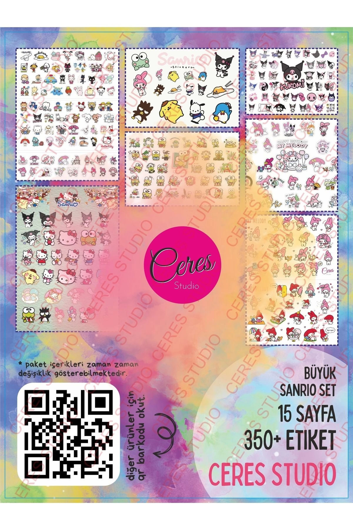 Sanrio Sticker Set Hello Kitty Kuromi 15 Syf 350 Ad. Planlayıcı Bullet ...
