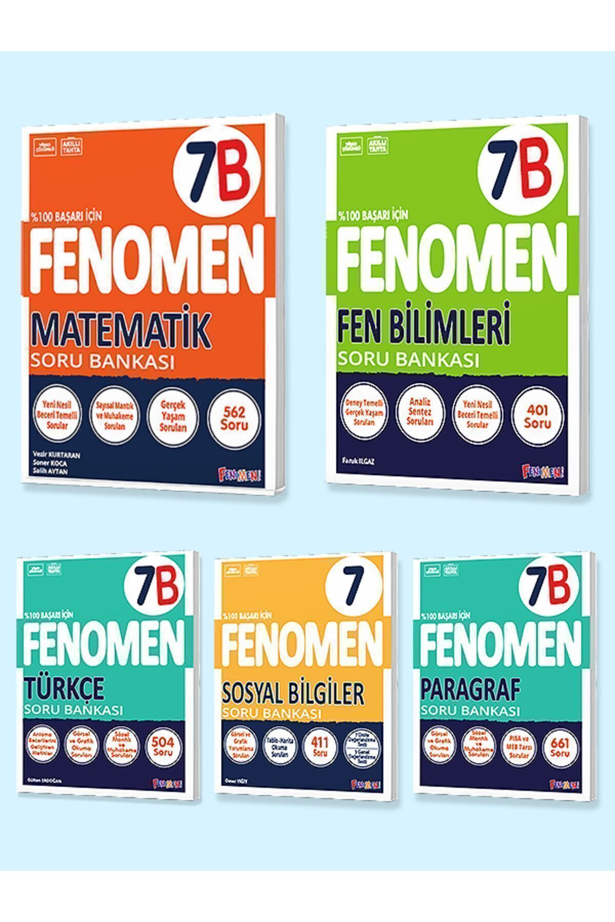 Fenomen Yayıncılık Fenomen 7. Sınıf 5'Li Set 2025 (Matematikb, Fenb ...