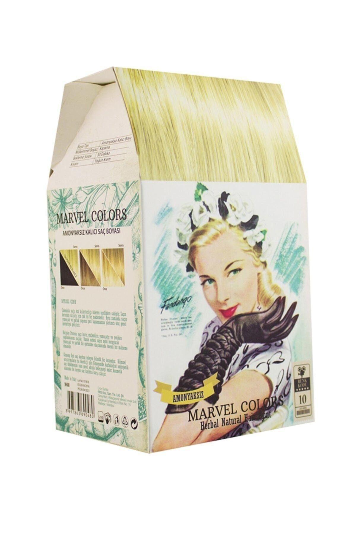 Marvel Colors Saç Boyası Amonyaksız Naturel 10 Çok Açık Sarı - idefix