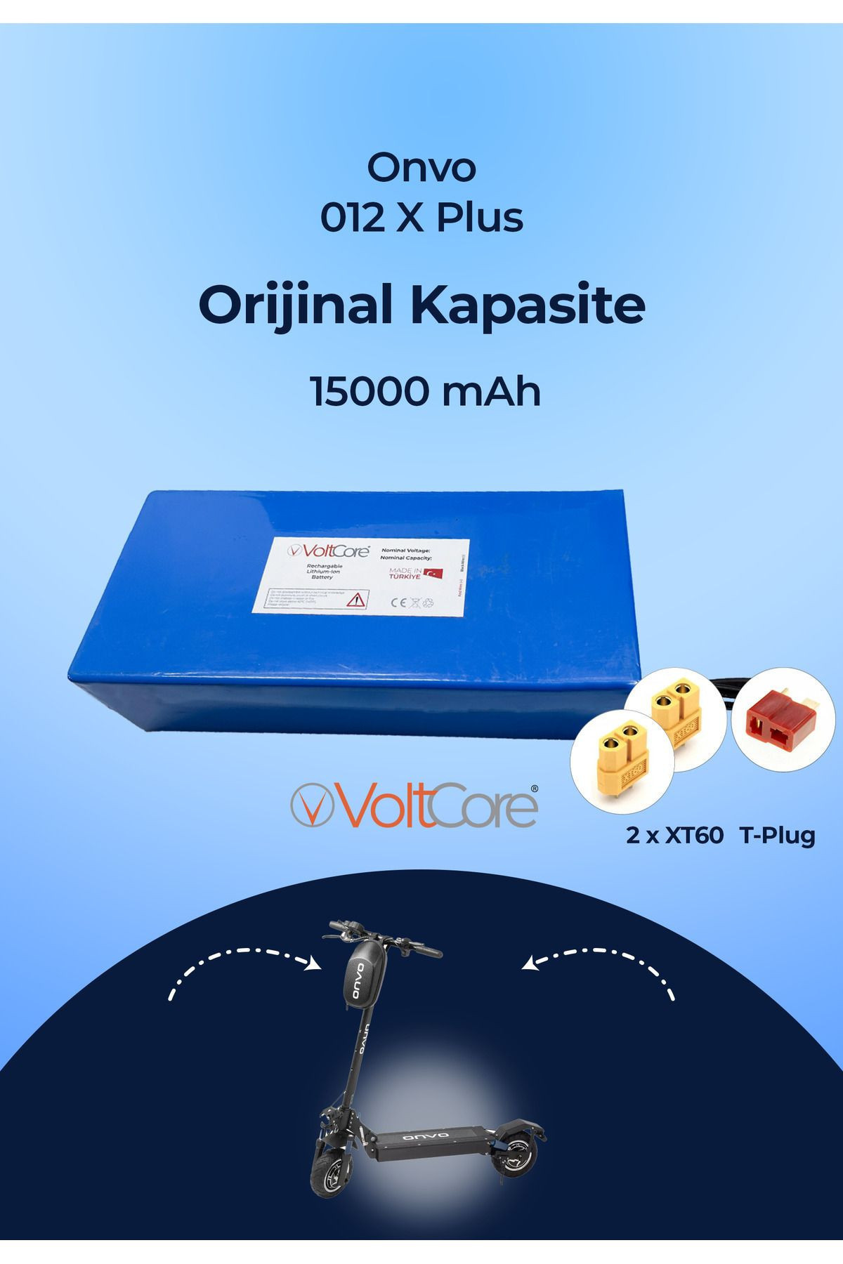 Voltcore Onvo Ov-012 X Plus Batarya Scooter Bataryası (Orjinal Kapasite ...