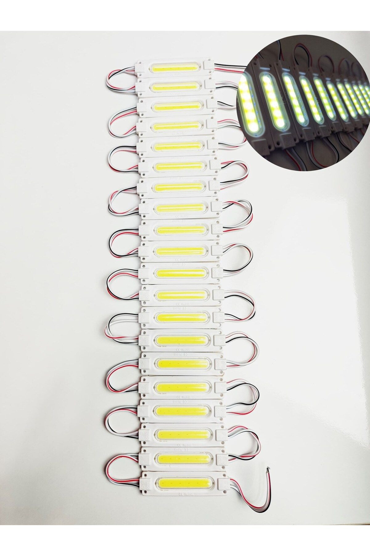 Balp Cob Ledli Su Geçirmez Mercekli Beyaz Neon Parmak Led 20 Adet - idefix