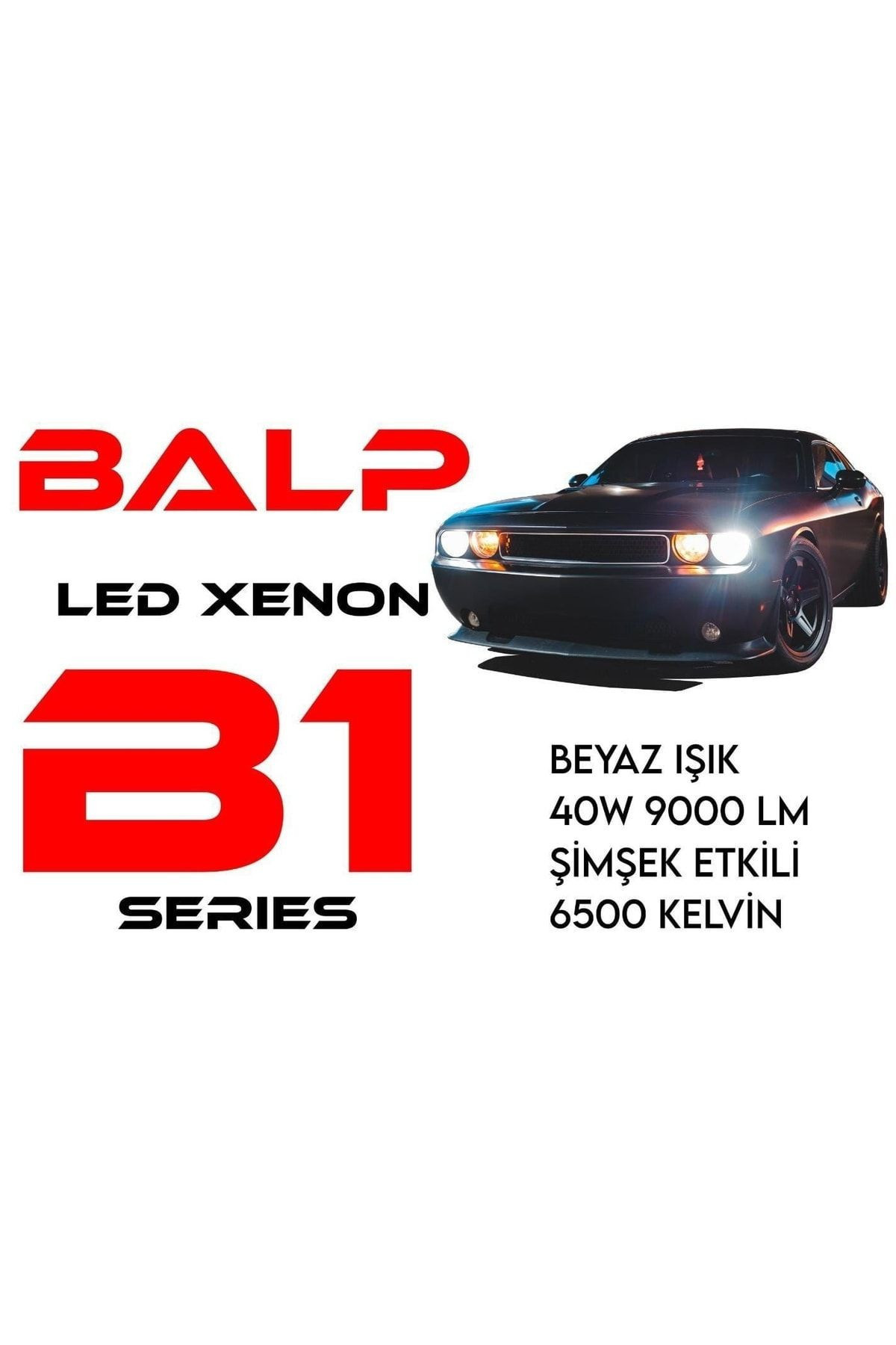 Balp H1 Led Xenon 40W 9000Lm 6500K Şimşek Etkili Far Ampulü Beyaz Işık ...