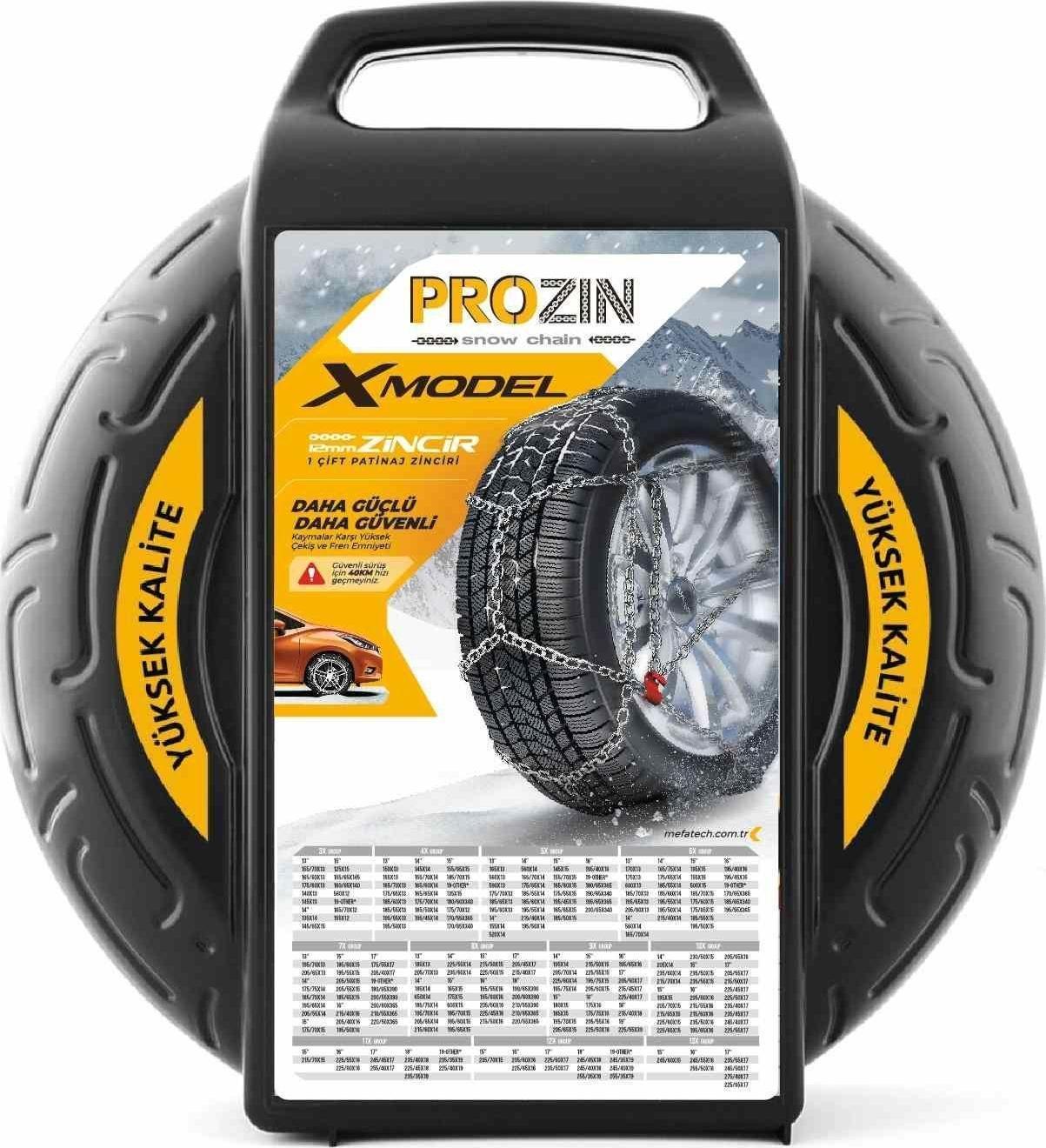 180/60x340 Ebatlarına Uyumlu Takmatik X tipi Kar Patinaj Zinciri Prozin ...