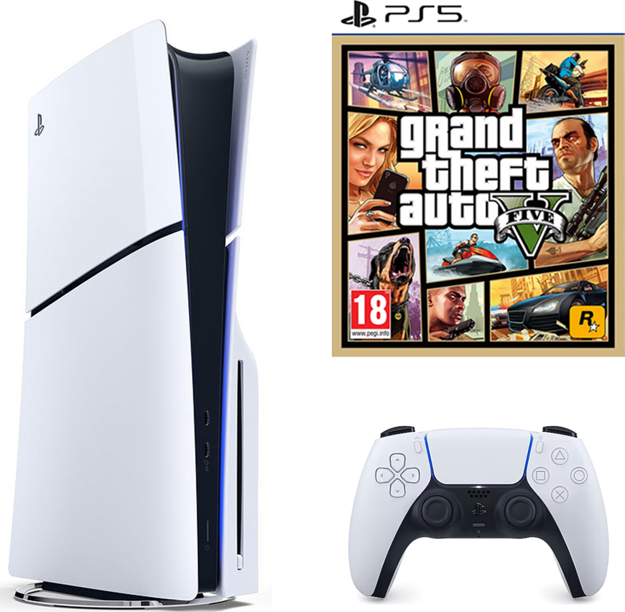Sony Playstation 5 1 Tb Slim Cd Edition Konsol + Ps5 Gta 5 Oyunu - idefix