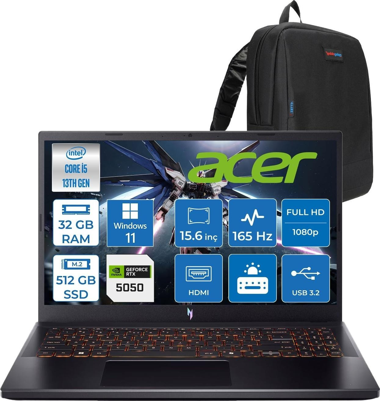 Acer Nitro V 15 ANV15 Intel®core™ I5 13420H 32GB 512GB SSD RTX5050/8GB ...