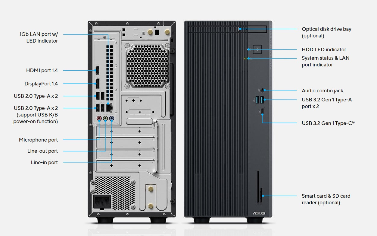 ASUS ExpertCenter P500 MT P500MV-I7136216512B0D i7-13620H 16GB 512GB ...
