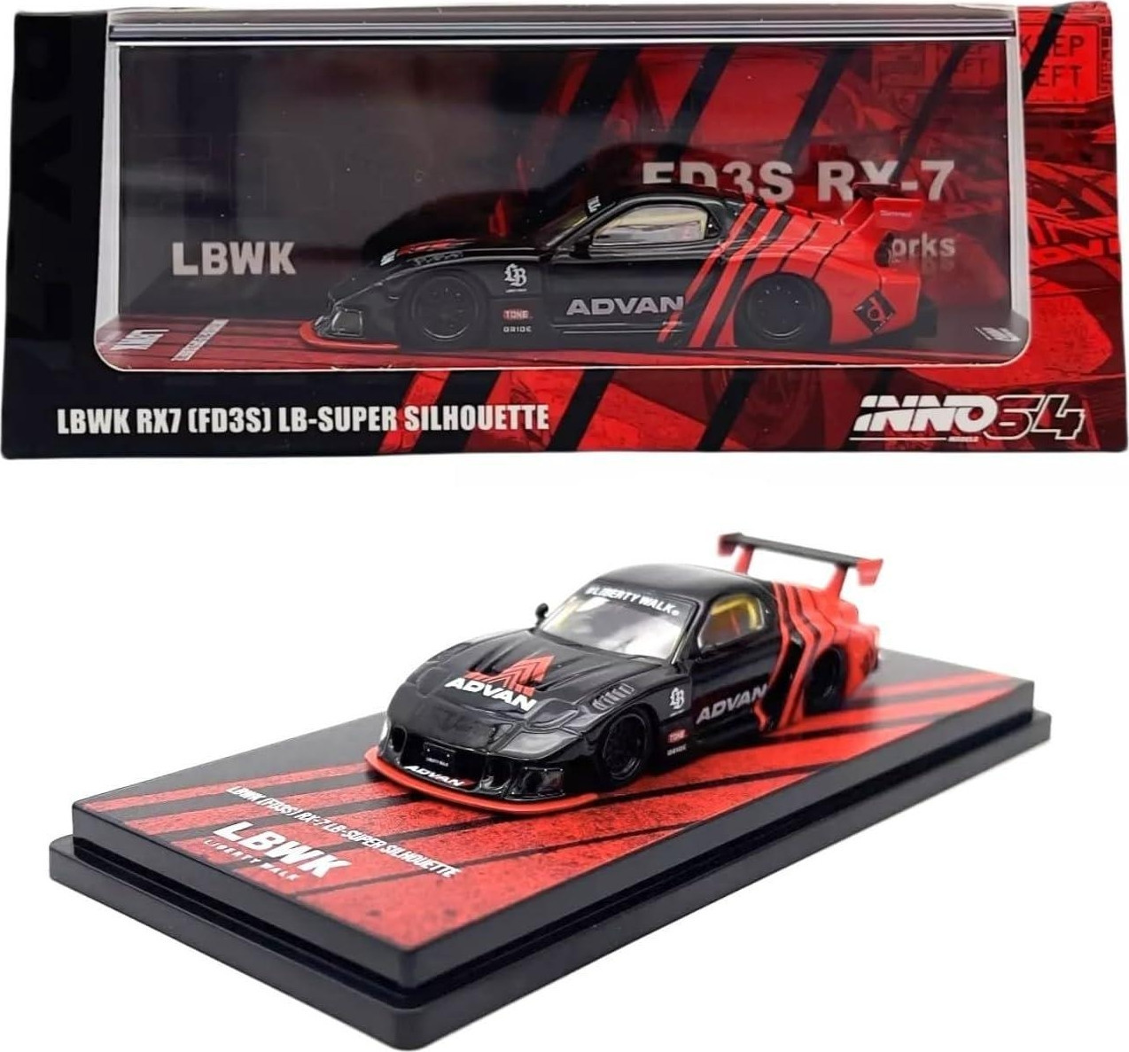 INNO64 LBWK RX7 (FD3S) LB-Super Silhouette Advan Livery 1:64 Model ...