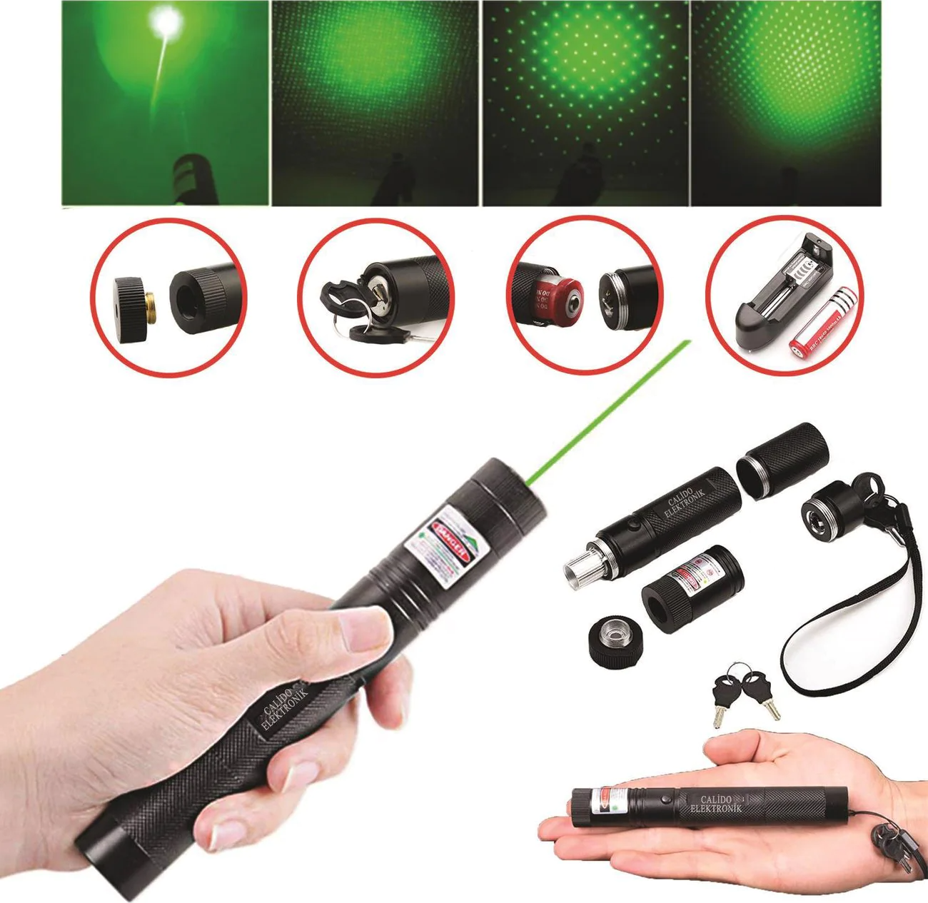 Just Cheap Store Şarjlı Yeşil Lazer Yakıcı Pointer 15 Km Lazer 1000 Mv ...