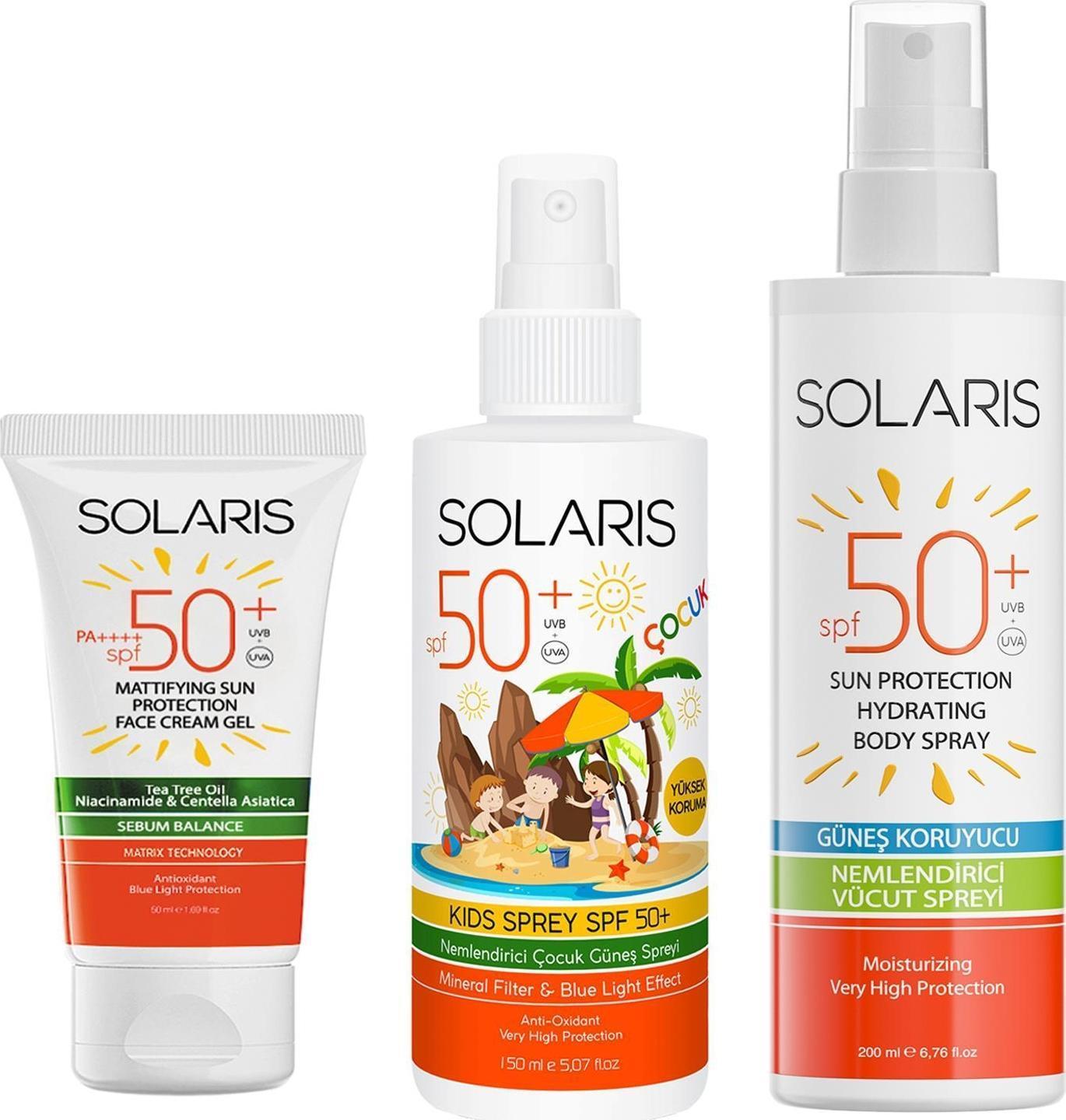Solaris Yağlı Ciltler İçin SPF 50+ Güneş Kremi ve Çocuk Güneş Kremi ...