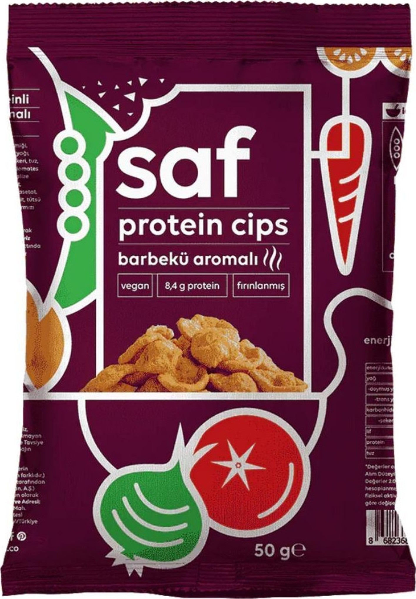 Saf Nutrition Barbekü Aromalı Protein Cips 50 gr - idefix