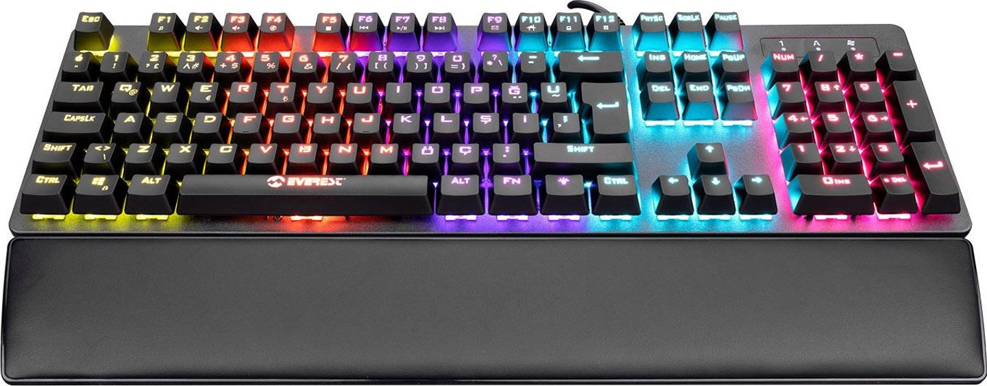 Everest KB-GX7 BLUESKY 21 Işık Efektli RED SWITCH Bilek Destekli ...