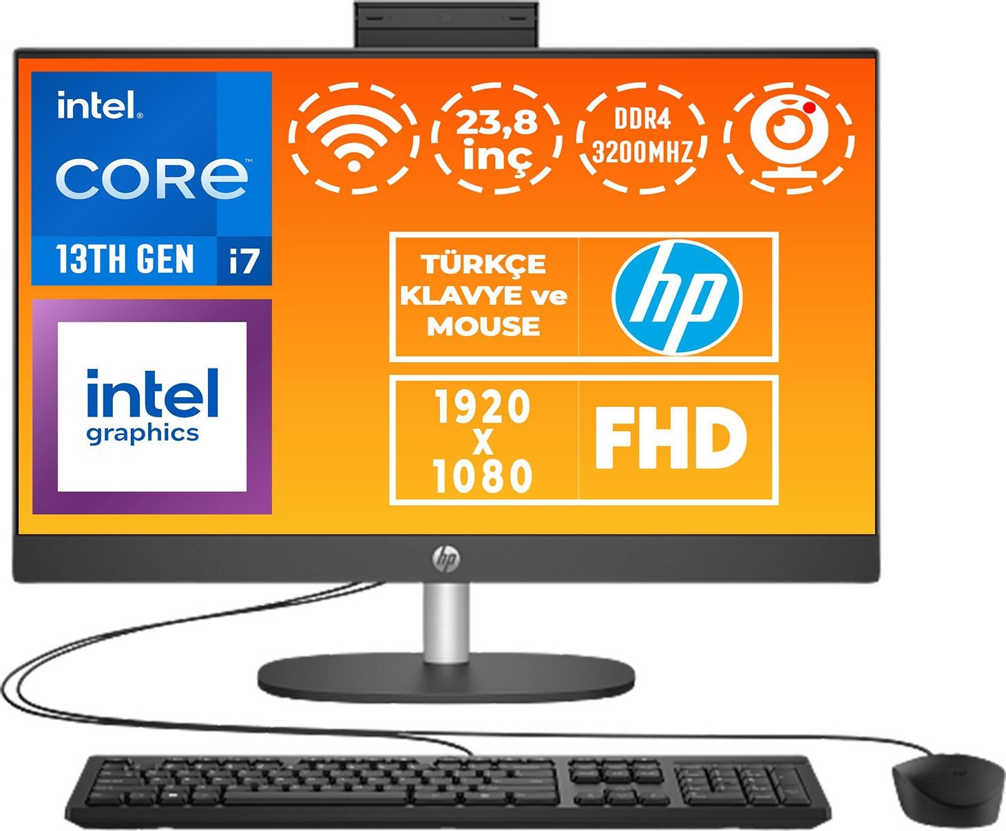 HP ProOne 240 G10 i7-1355U 32GB 512GB SSD 23.8" FHD W11P All In One Pc B6JC8ES 013 - idefix
