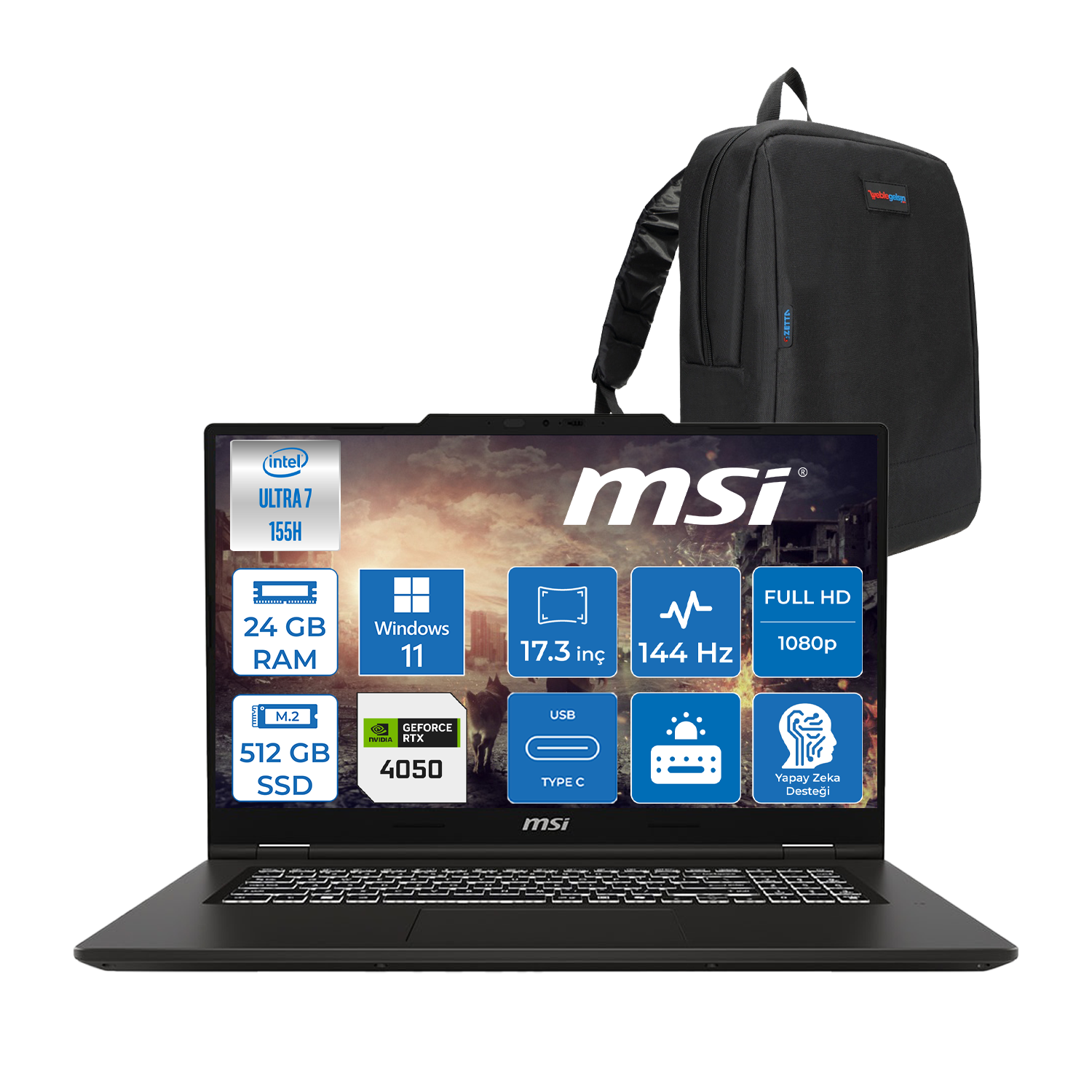 Msı Venturepro 17 Aı WA1VEG Intel Core Ultra 7 155H 24GB Ddr5 512GB SSD ...