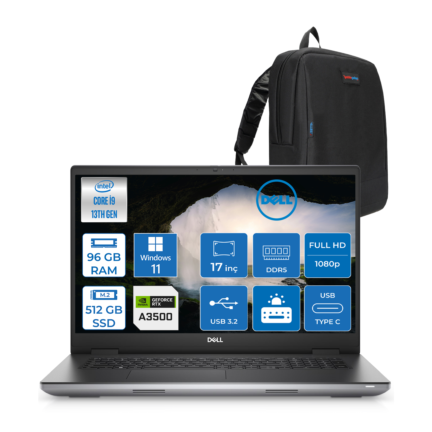 Dell Precision M7780 Intel I9-13950HX 96GB Ddr5 512GB SSD 12GB/RTXA3500 ...