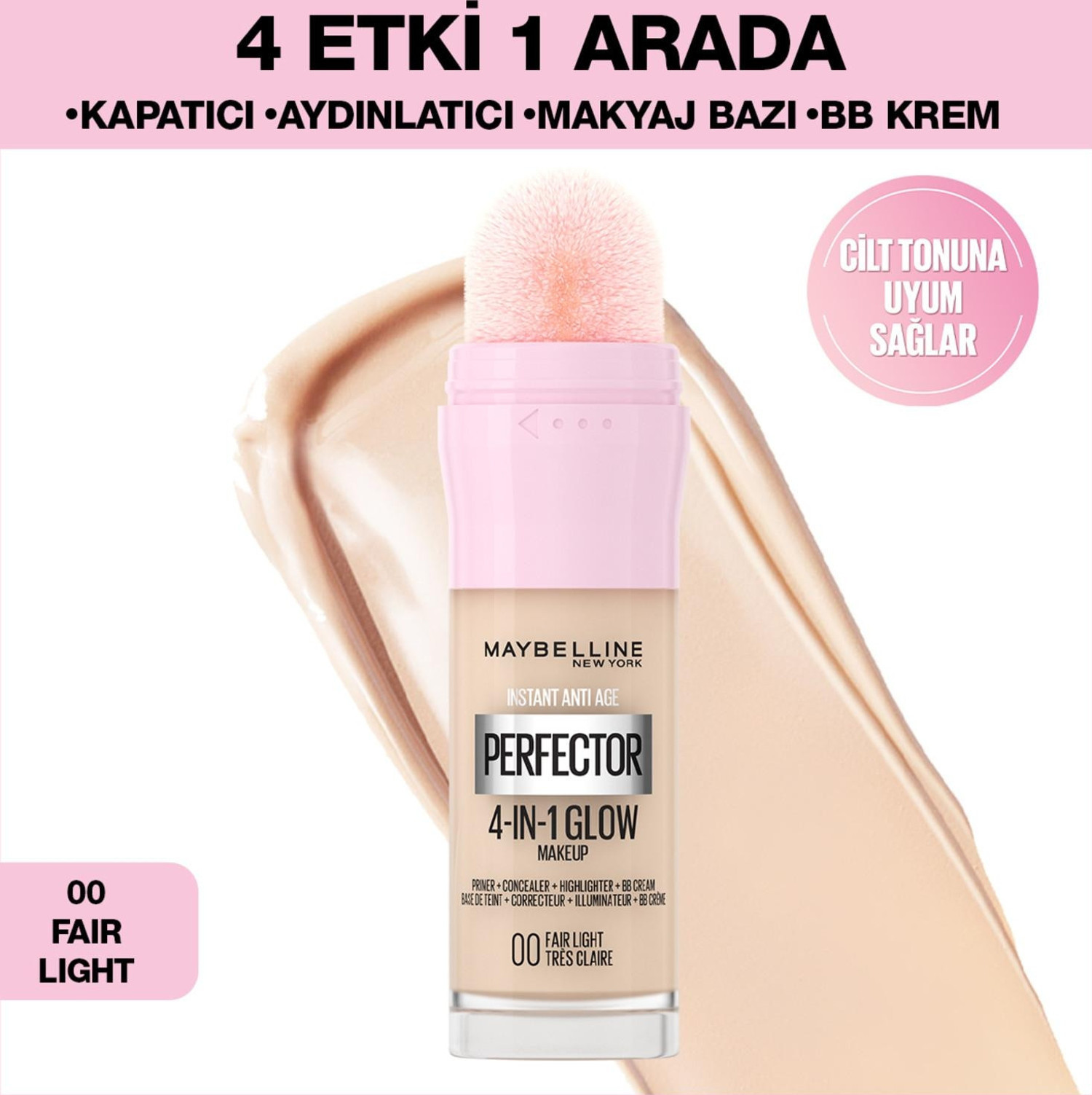 Maybelline New York Instant Perfector Glow 4 Etki 1 Arada Fondöten - 00 ...