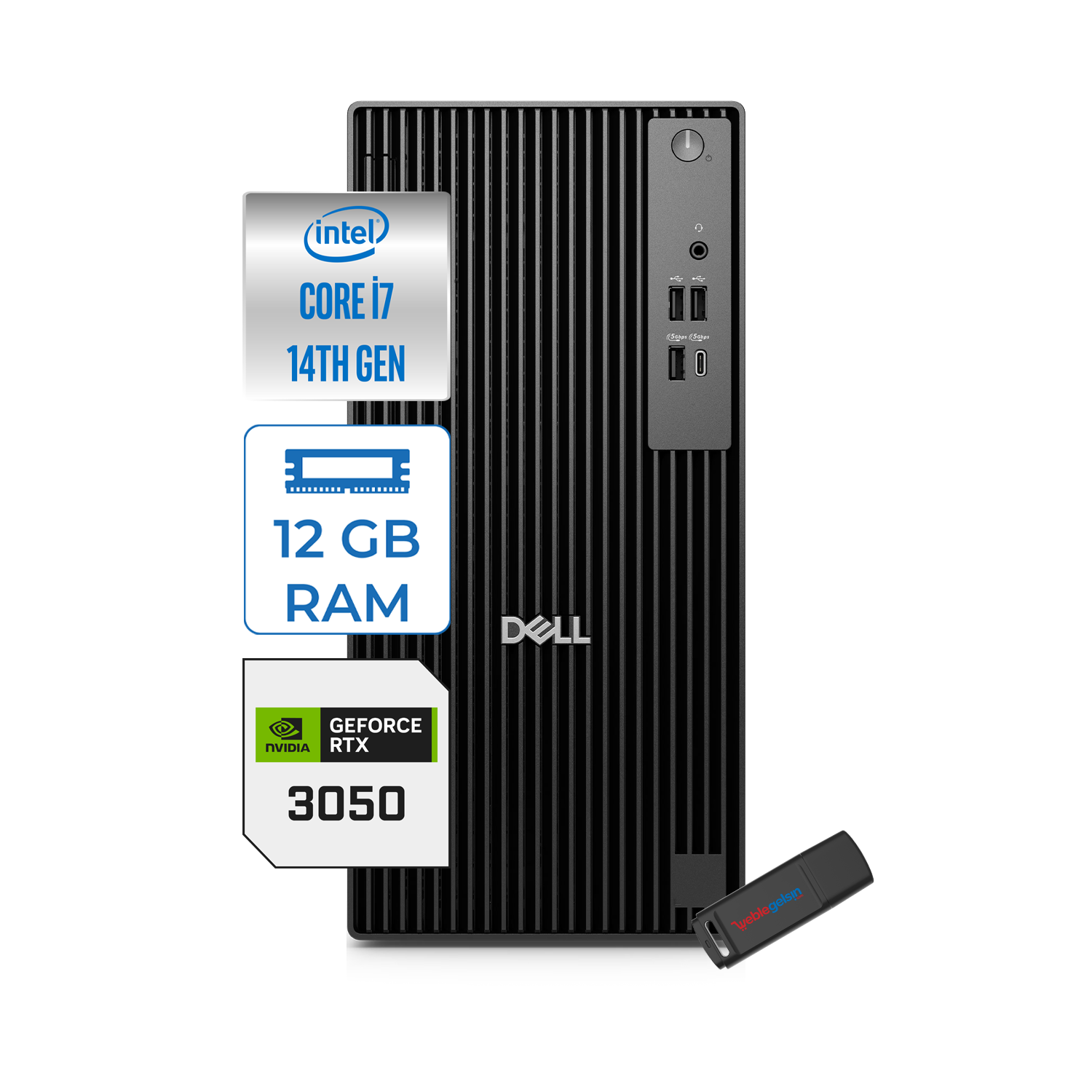 Dell Pro Tower QCT1250 Intel Core I7 14700 5.4ghz 12GB Ddr5 512GB SSD ...