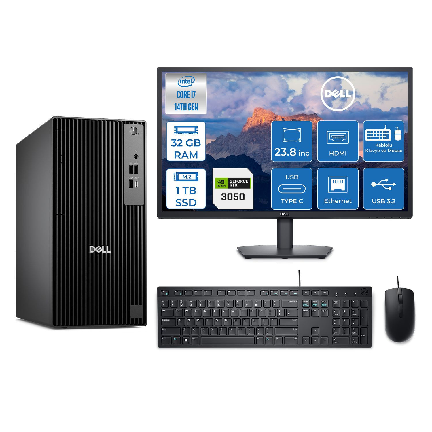 Dell Pro Tower QCT1250 Intel Core I7 14700 5.4ghz 32GB Ddr5 1tb SSD 23 ...