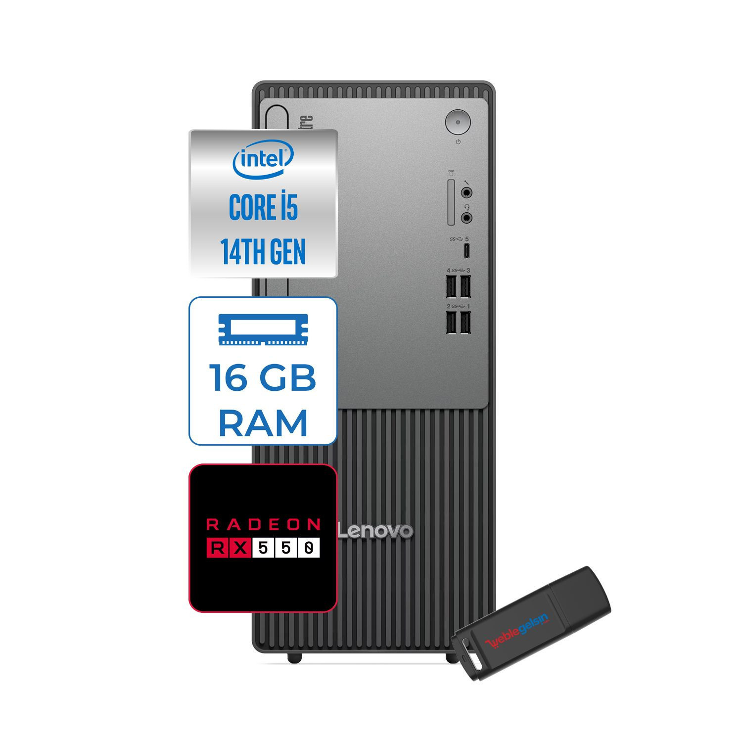 Lenovo Thinkcentre Neo 50T Gen5 Intel Core I5 14400 16GB Ddr5 256GB SSD ...