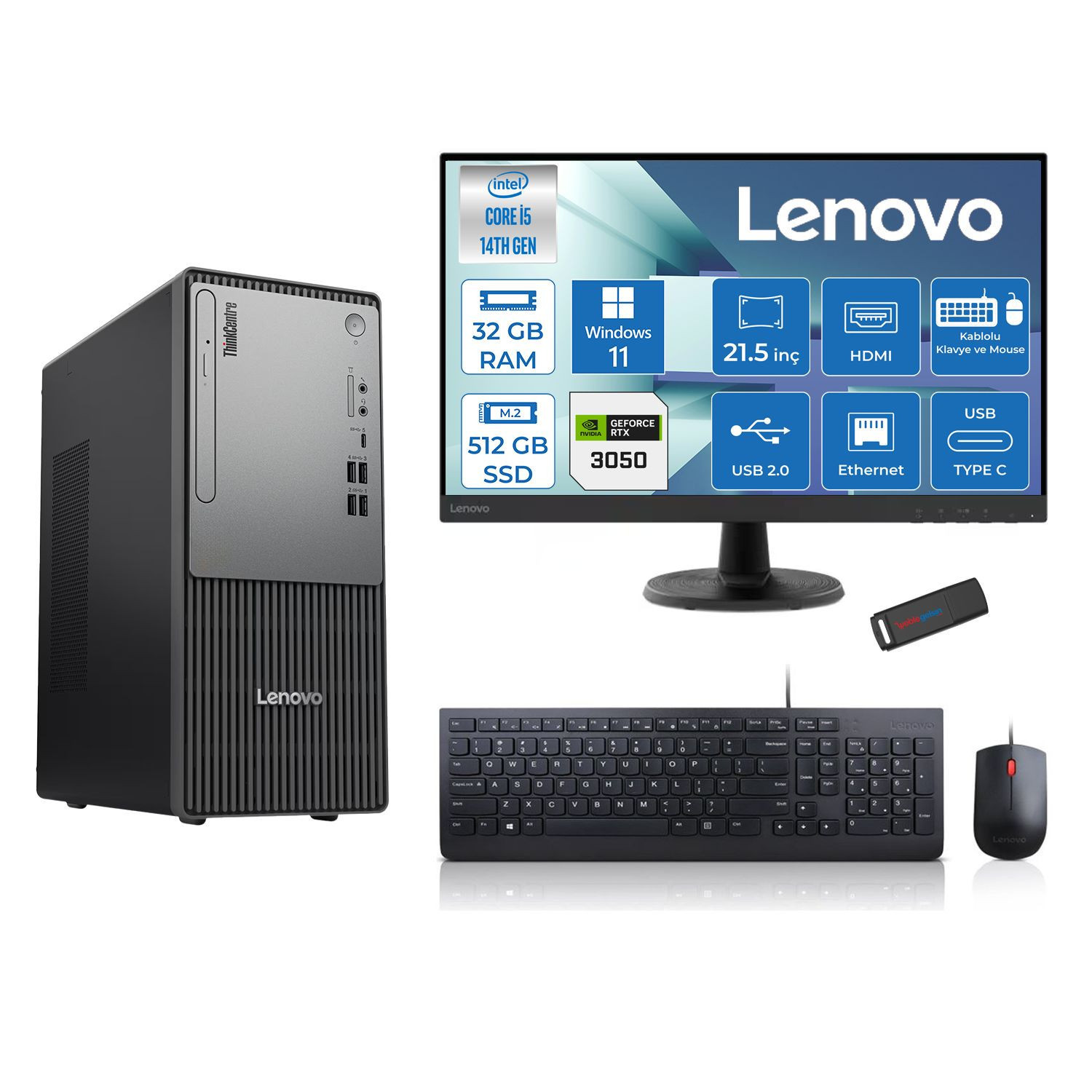 Lenovo Thinkcentre Neo 50T Gen5 Intel Core I5 14400 32GB Ddr5 512GB SSD ...