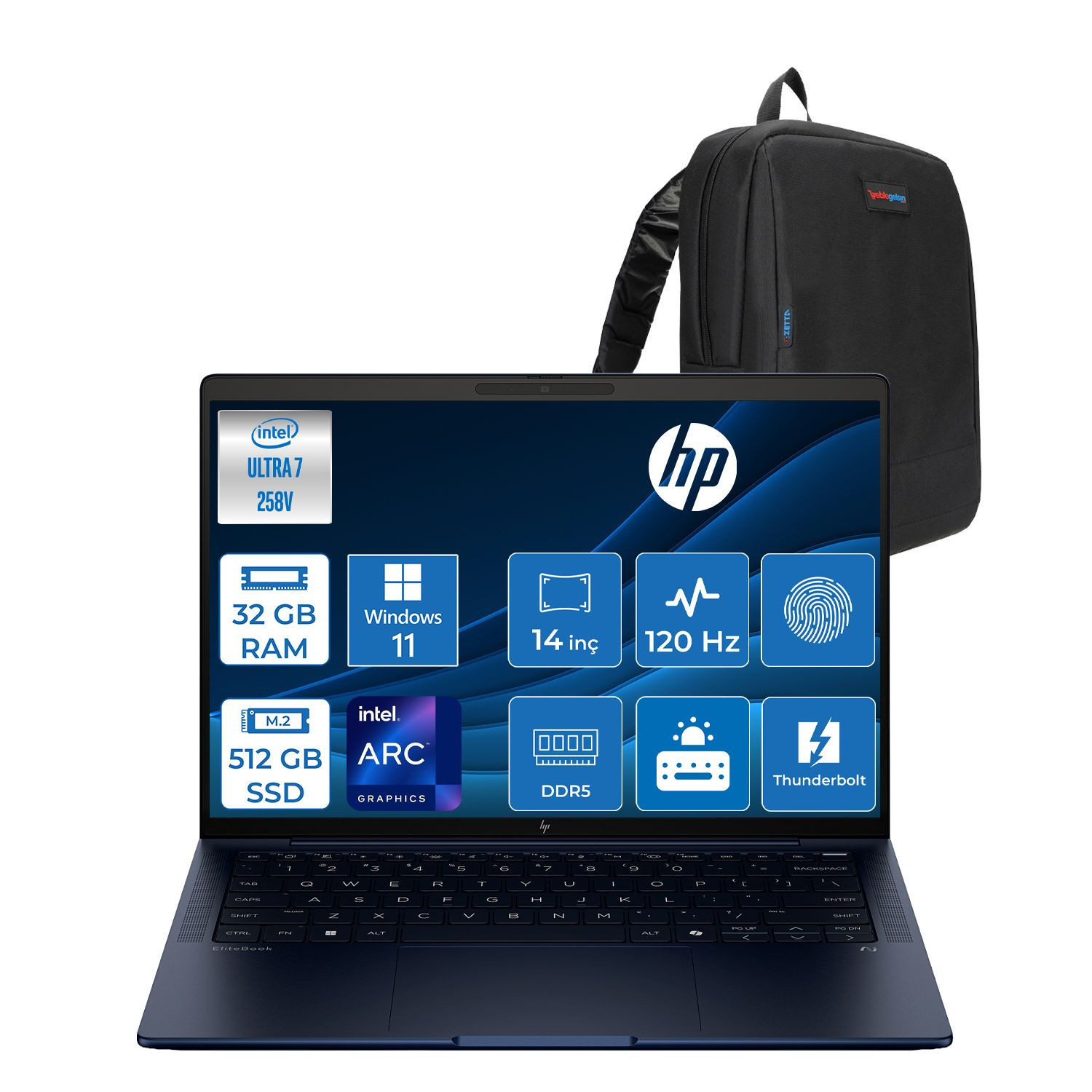 Hp Elitebook x G1IAI Intel® Core™ Ultra 7 258V 32GB Ddr5 512GB SSD 14 ...