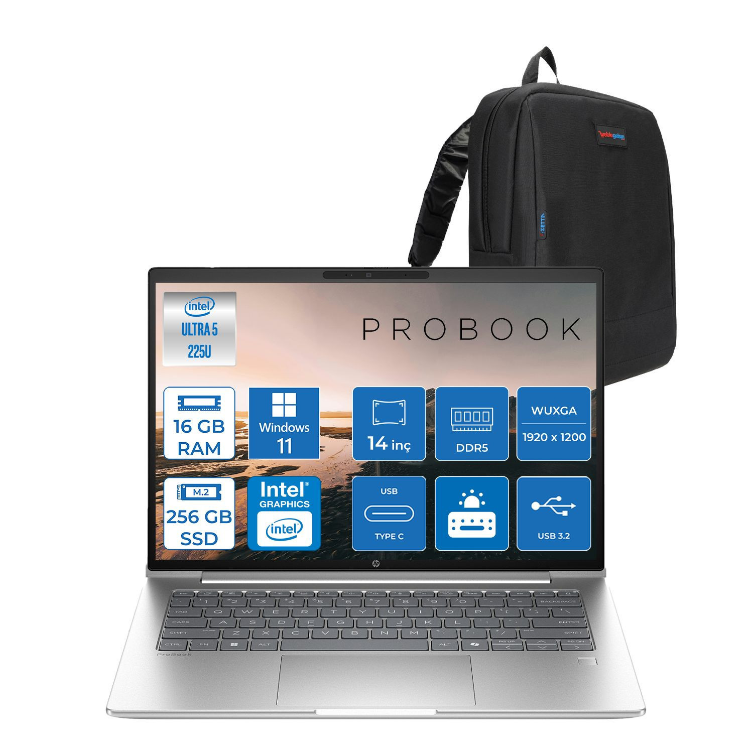 Hp Probook 4 G1I Aı Intel Core Ultra 5 225U 16GB Ddr5 256GB SSD Windows ...