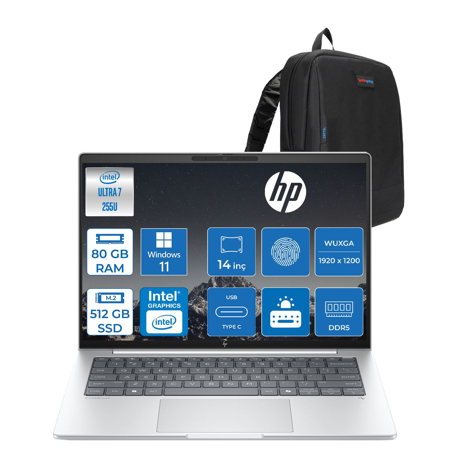 Hp Elitebook 8 G1I Intel® Core Ultra 7 255U 80GB Ddr5 512GB SSD Intel ...