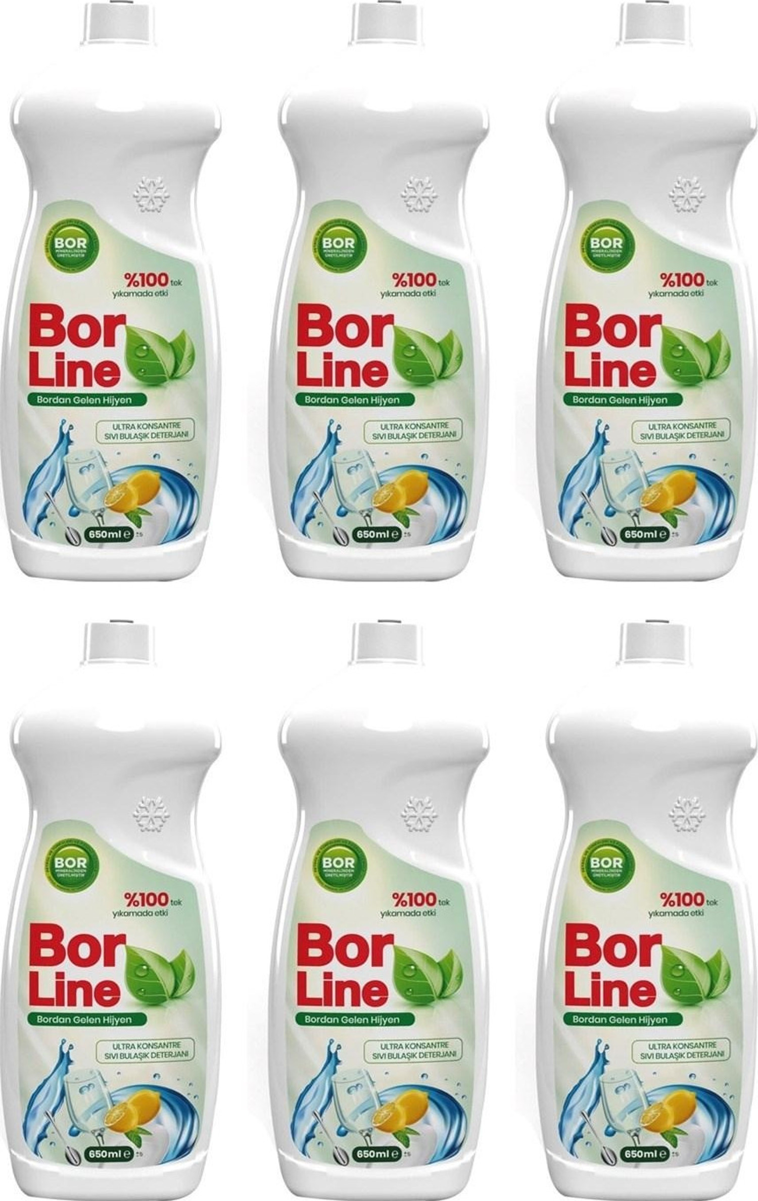 Borline Bor Katkılı Bulaşık Deterjanı 6 x 650 ml - idefix